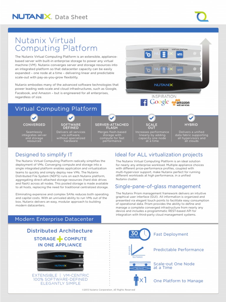 Nutanix Datasheet PDF | PDF | Desktop Virtualization | Virtualization