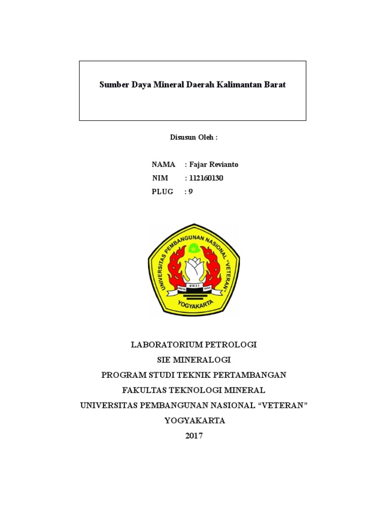 MINPET 1 Sumber Daya Mineral Kalbar | PDF