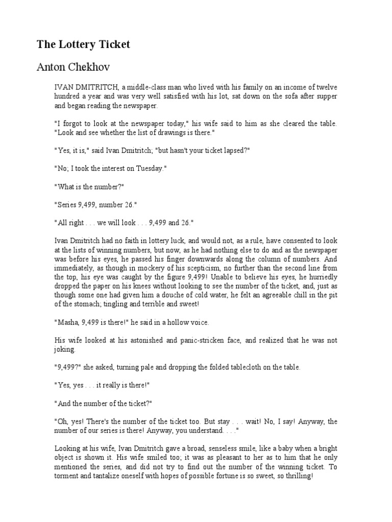 The Lottery Ticket PDF | PDF