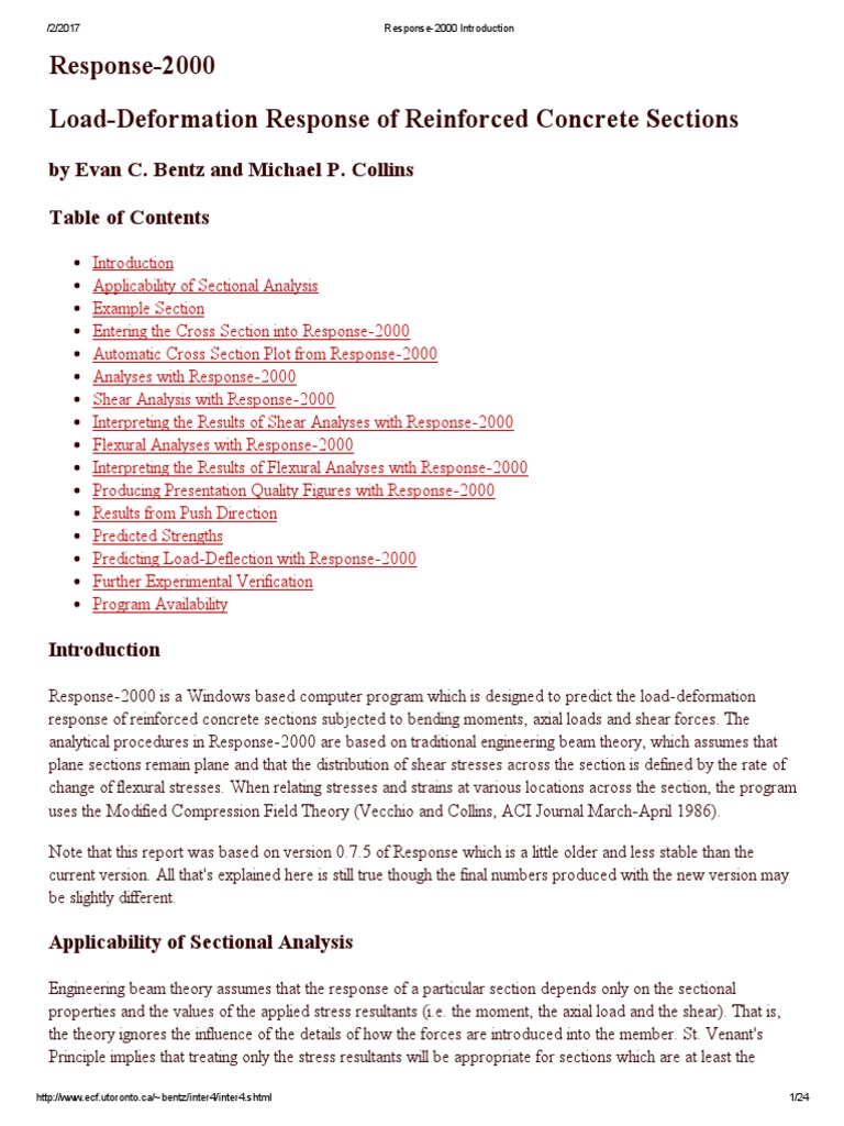 Response-2000 User Guide and Analysis | PDF | Strength Of Materials ...
