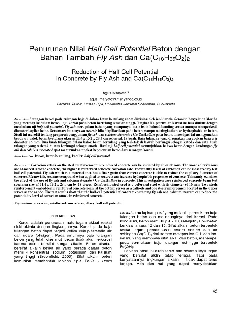 Half Cell Potential Test | PDF