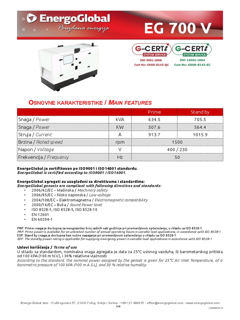 Eg 700 V | PDF | Engines | Mechanical Engineering