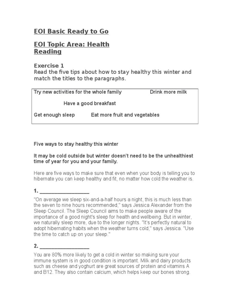 EOI Basic Ready To Go | PDF | Milk | Sleep