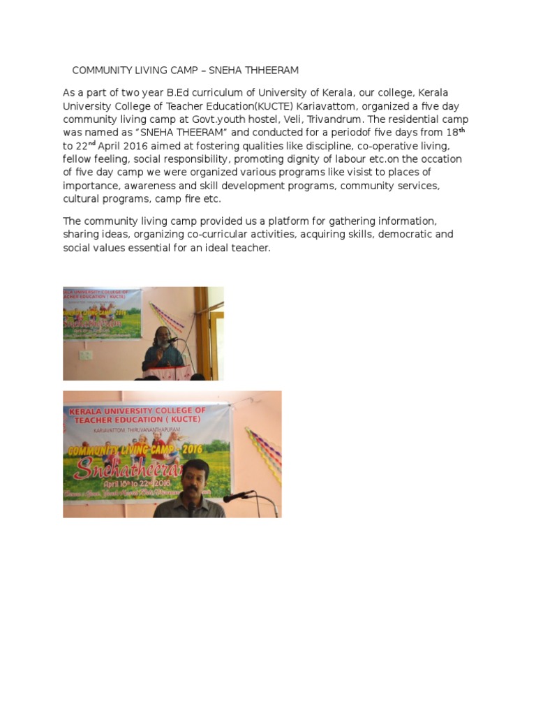 Community Living Camp | PDF