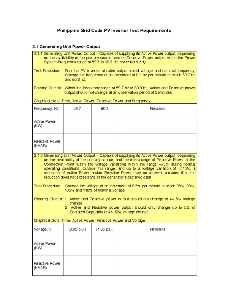 VRE Solar Test Procedure | PDF | Power Inverter | Photovoltaics