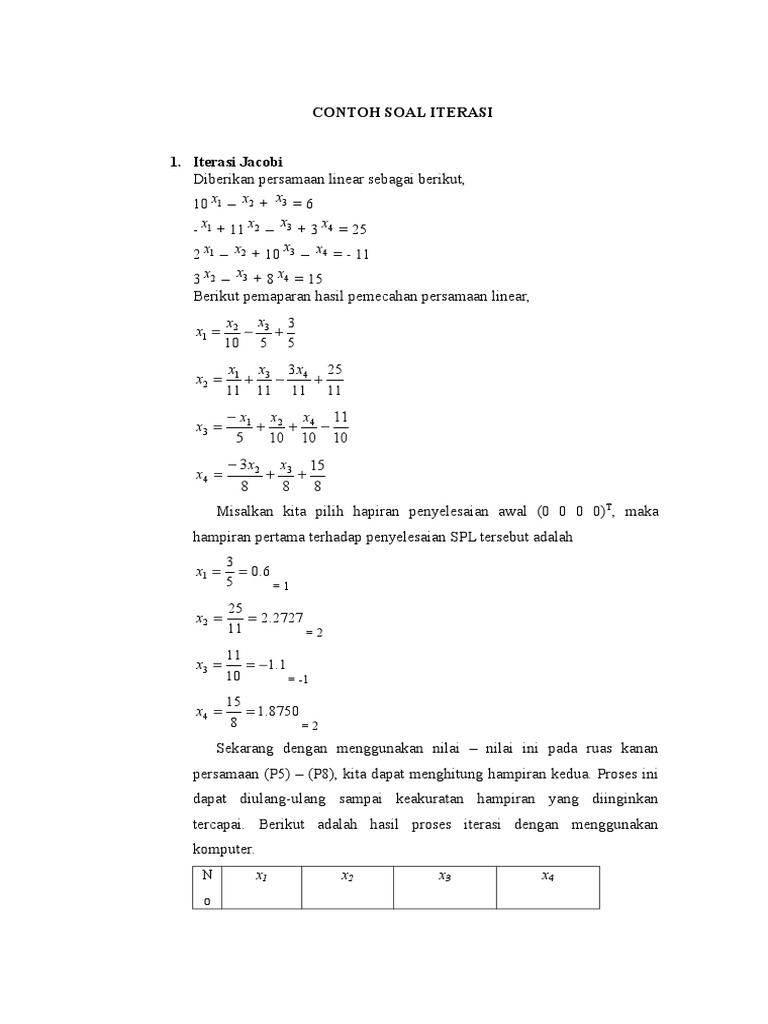 Contoh Soal Iterasi | PDF