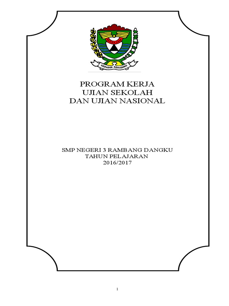 Contoh Program Kerja UN Dan US Tahun 2016-2017 | PDF