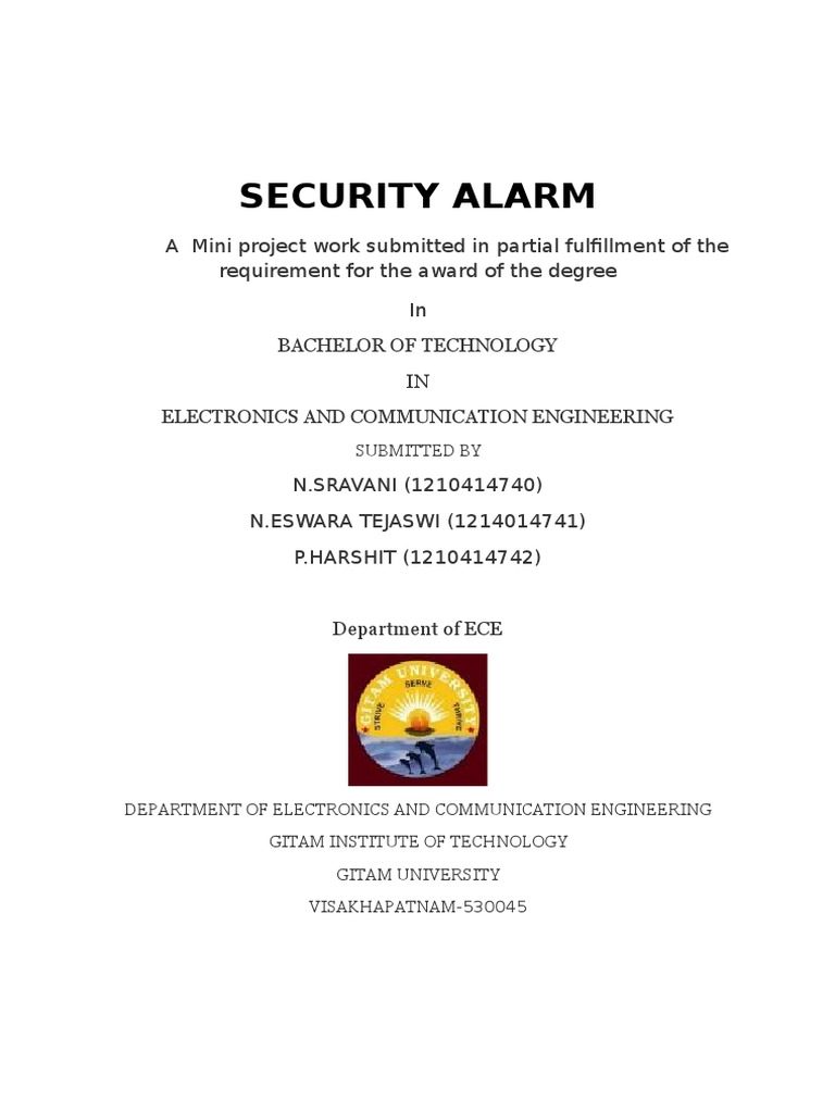 Security Alarm Report | PDF