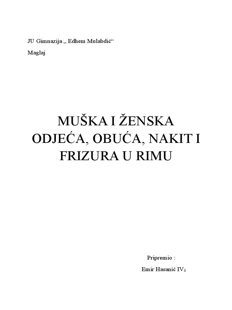 Muska I Zenska Odjeca | PDF