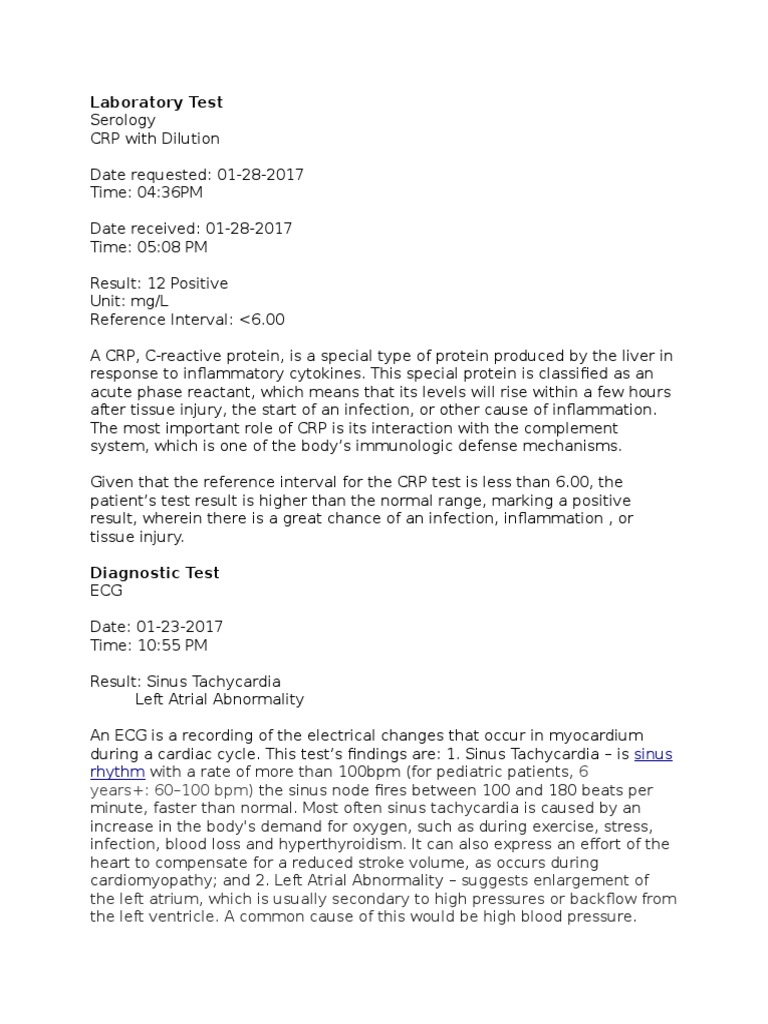 Laboratory Test: Sinus Rhythm | PDF