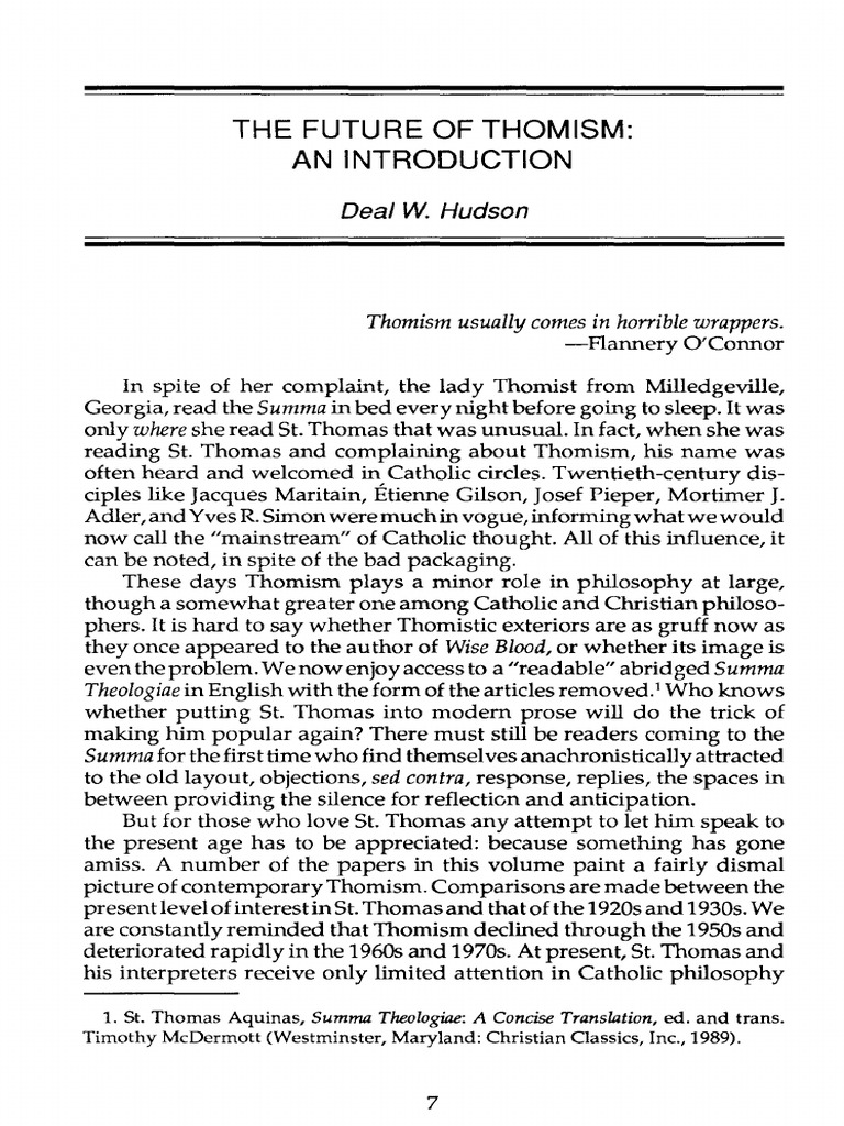 The Future of Thomism | Download Free PDF | Thomism | Thomas Aquinas