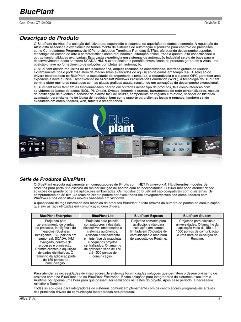 Altus BluePlant Características Técnicas | PDF | Linguagem de script ...
