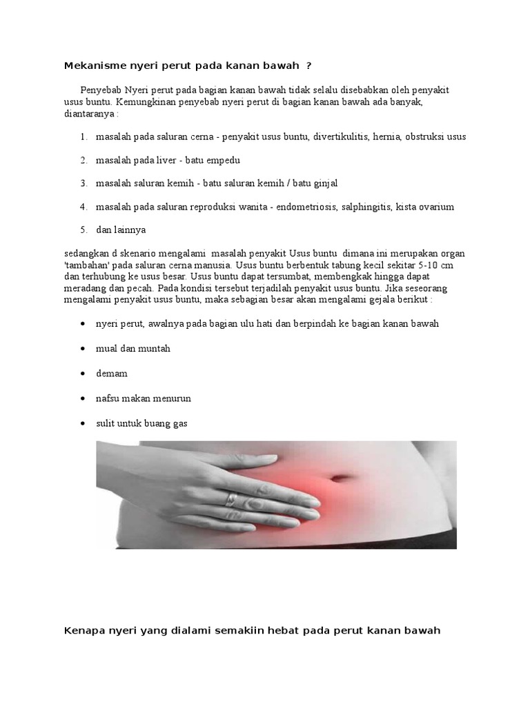 Mekanisme Nyeri Perut Pada Kanan Bawah | PDF