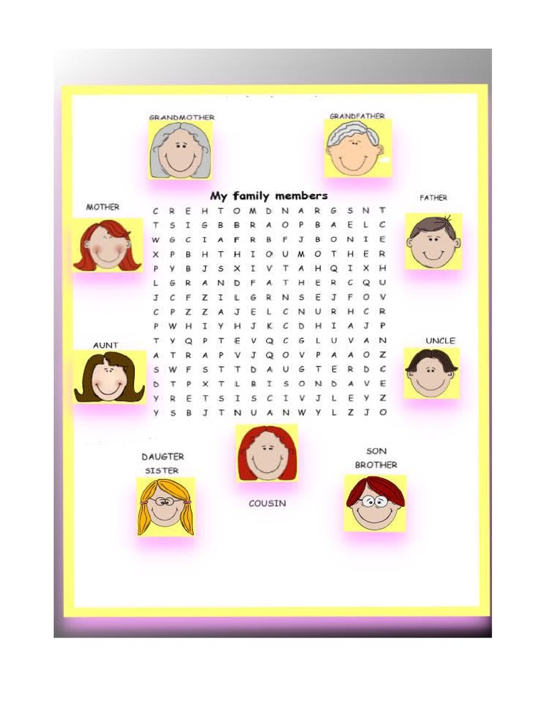 My Family Word Search | PDF