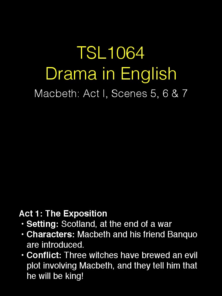 Macbeth Act I Scene 5-7 | PDF | Macbeth | Good And Evil