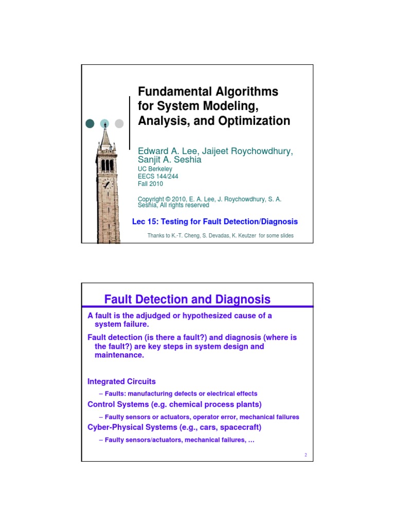 Fundamental Algorithms For System Modeling, Analysis, and Optimization | PDF