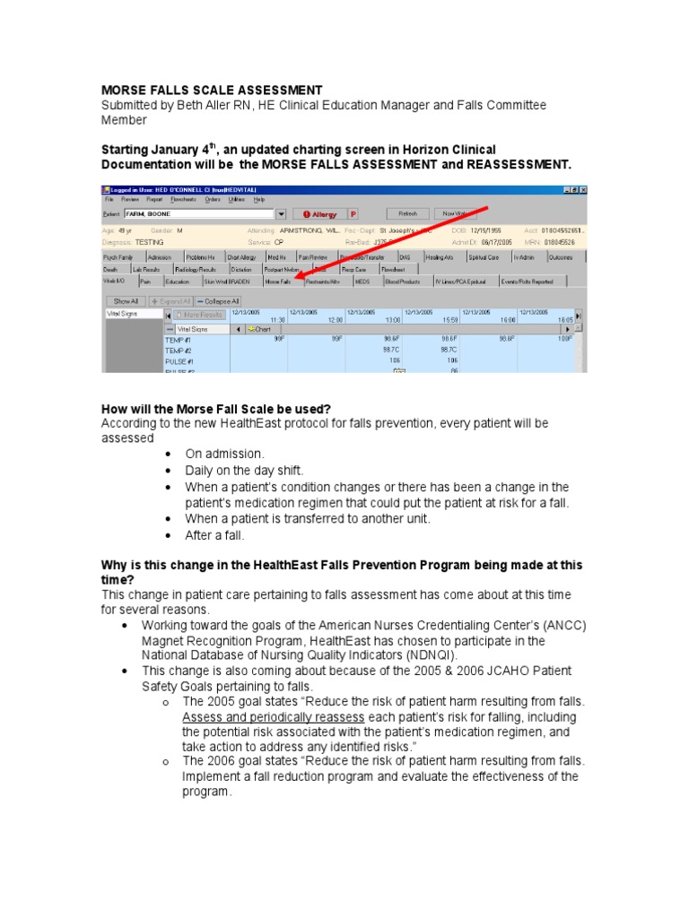 Morse Fall Scale Assessment | PDF | Preventive Healthcare | Nursing