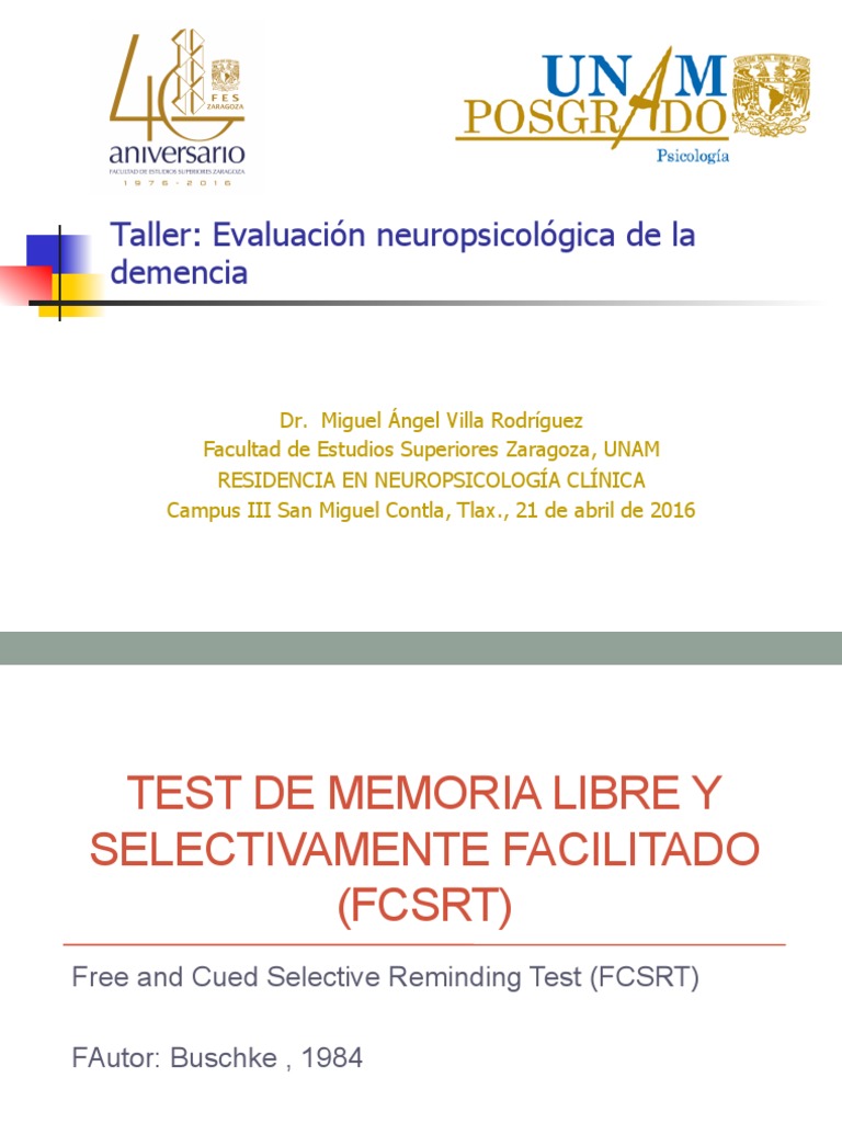 Prueba FCSRT | PDF