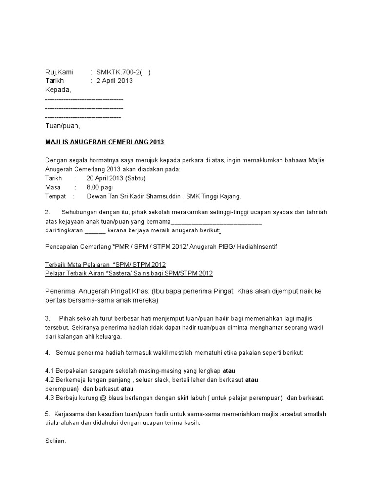 Coth Surat Jemputan | PDF