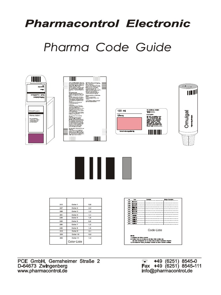 PCE Pharmacode Guide V04-05 En | Image Scanner | Yellow
