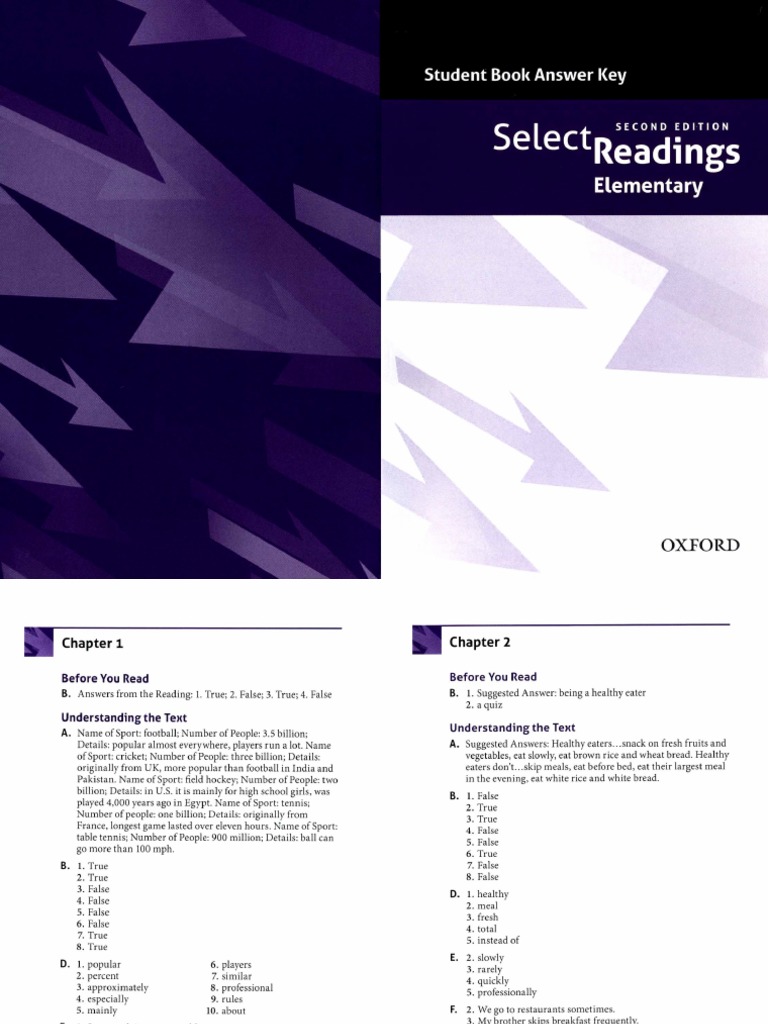 Select - Readings Elementary 2e SB Answer - Key | PDF