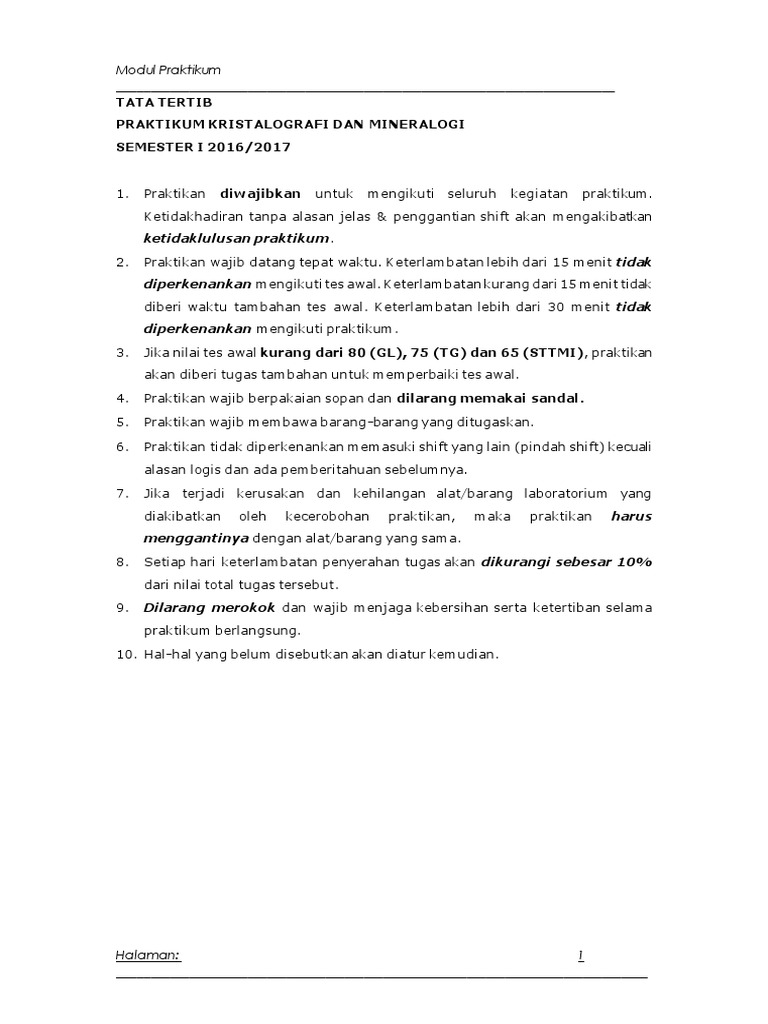 4210 - Modul Praktikum Kristalografi & Mineralogi 2016 | PDF