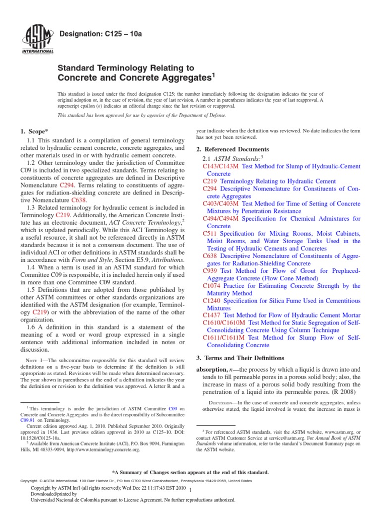 astm C125 - Terminología | Construction Aggregate | Concrete