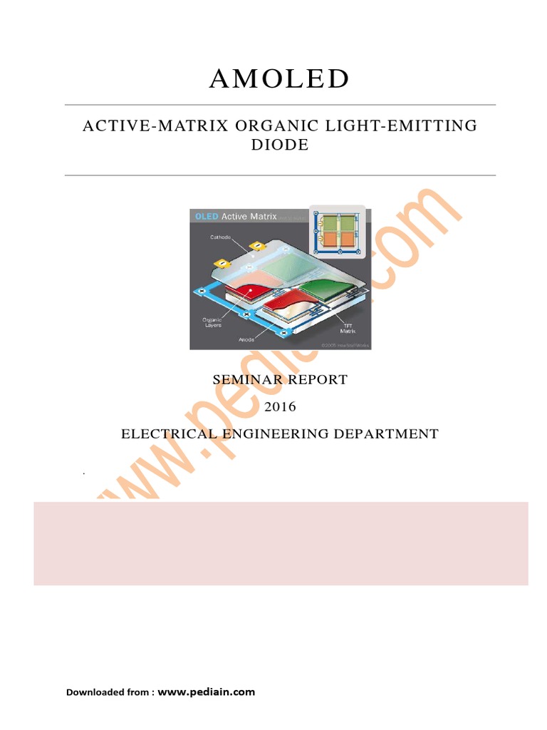 Overview of AMOLED Technology | PDF | Oled | Liquid Crystal Display