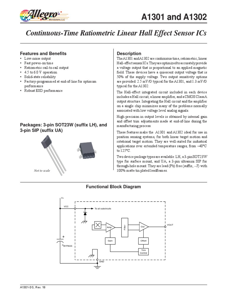 A1301 2 Datasheet PDF | PDF | Amplifier | Integrated Circuit