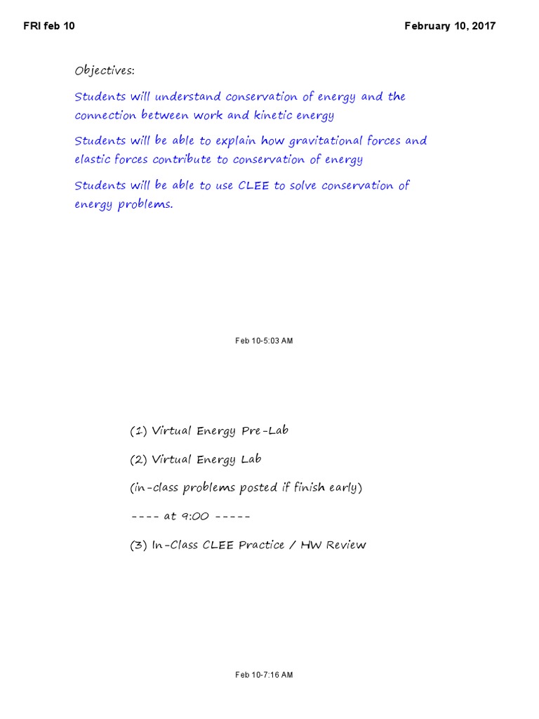 Conservation of Energy Lesson Plan | PDF