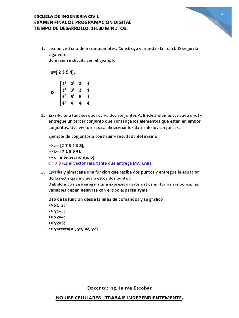 Examen Final Programacion Digital PDF | PDF