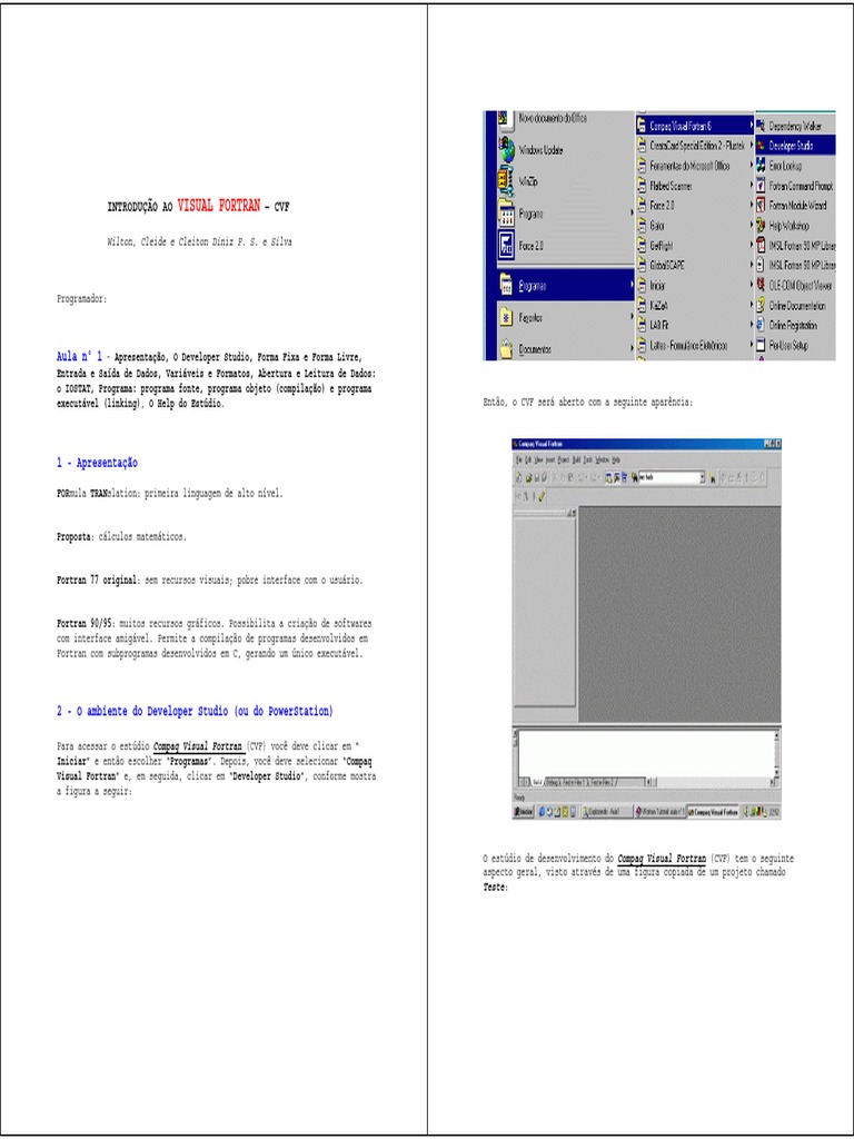 @introdução Ao Visual Fortran | PDF | Compilador | Janela (informática)