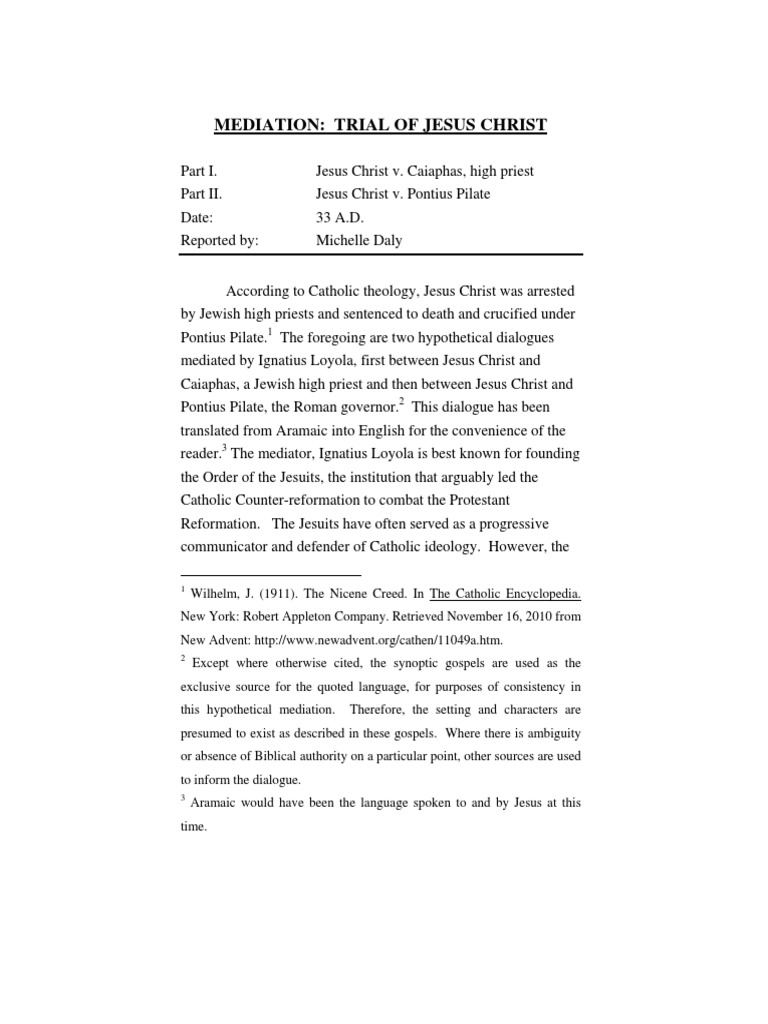 Mediation of Jesus' Trial in 33 A.D. | PDF | Pontius Pilate | Jesus
