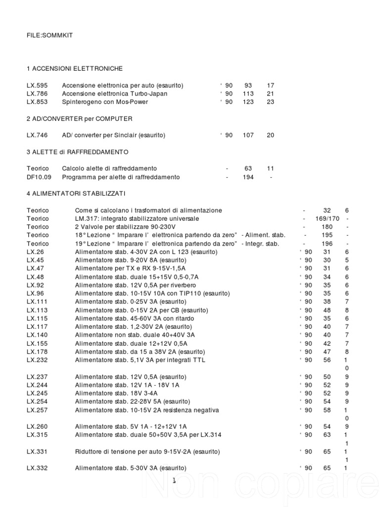 Nuova Elettronica - Elenco Kit PDF | PDF