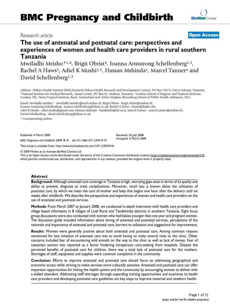 Antenatal and Postnatal Care | PDF | Childbirth | Maternal Death