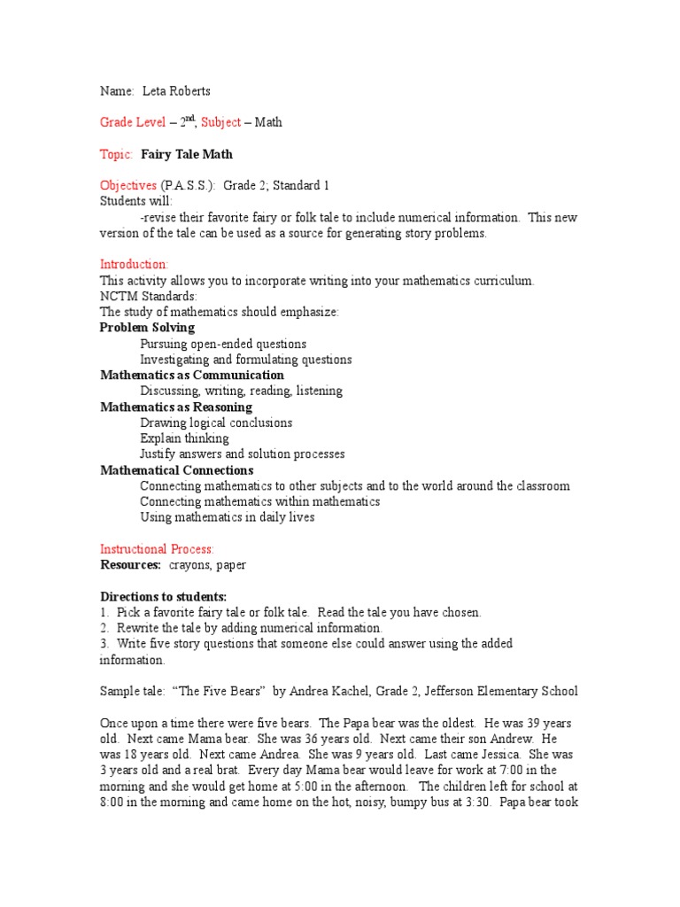 Fairy Tale Math | PDF | National Council Of Teachers Of Mathematics ...