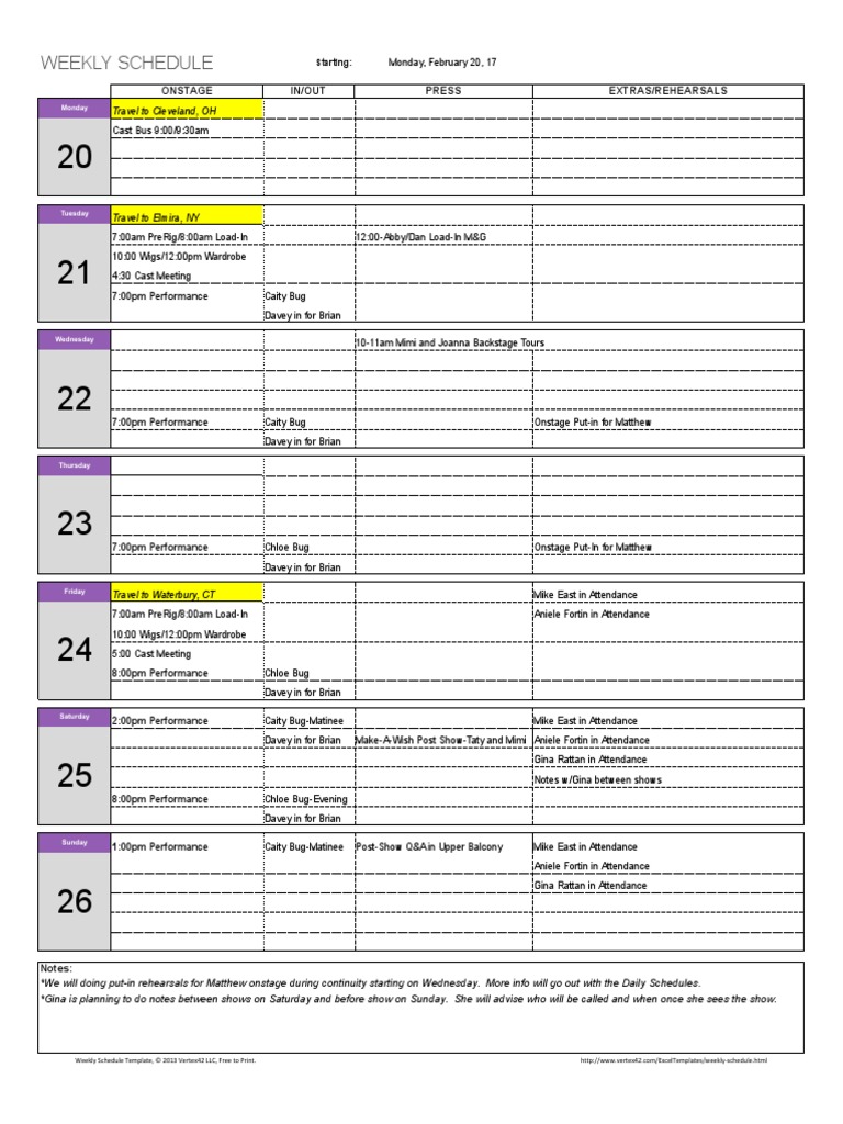 Weekly Schedule 02.26.17 | PDF | Leisure