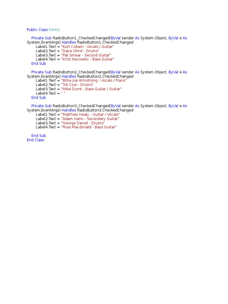 Form1: Public Class Private Sub Byval As Byval As Handles | PDF
