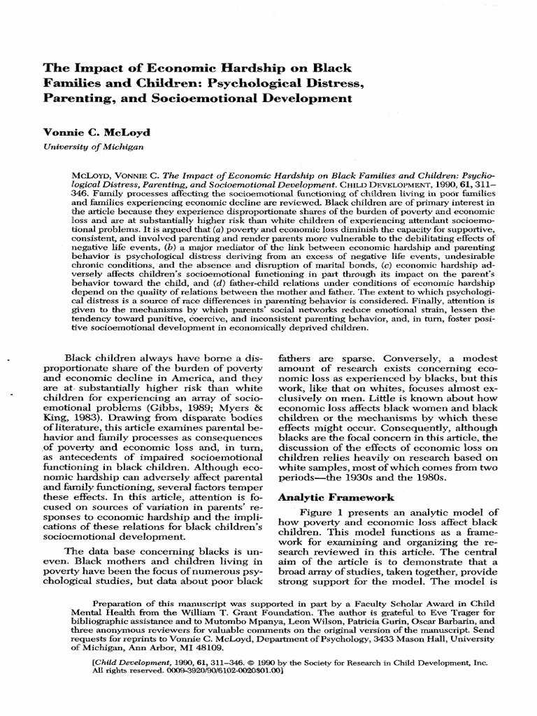 The Impact of Economic Hardship | PDF | Poverty | Poverty & Homelessness