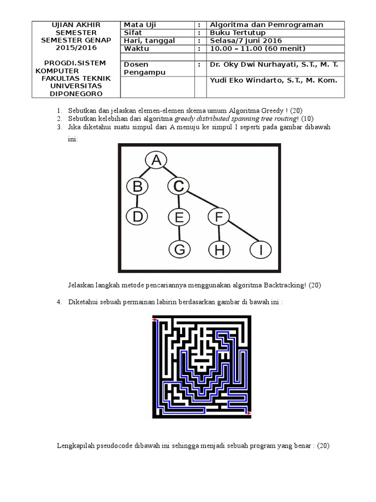 Soal UAS Alpro | PDF
