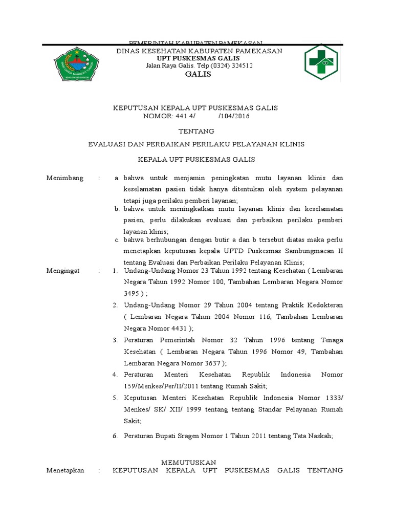Contoh SK PKM | PDF