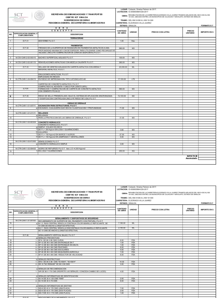 Formato E7 y E6 Villa Juarez | PDF
