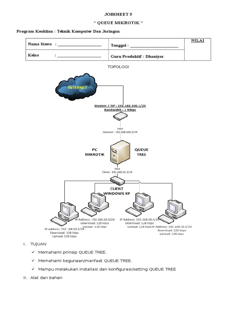 Jobsheet Mikrotik 8 Queue Tree | PDF