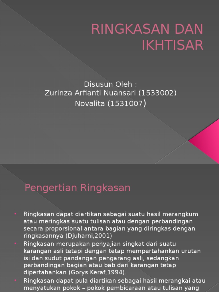 Ringkasan Dan Ikhtisar | PDF