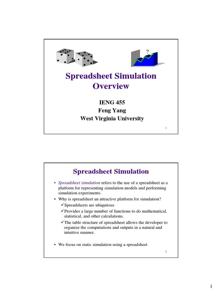 3 Spreadsheet Simulation Overview | PDF | Simulation | Microsoft Excel