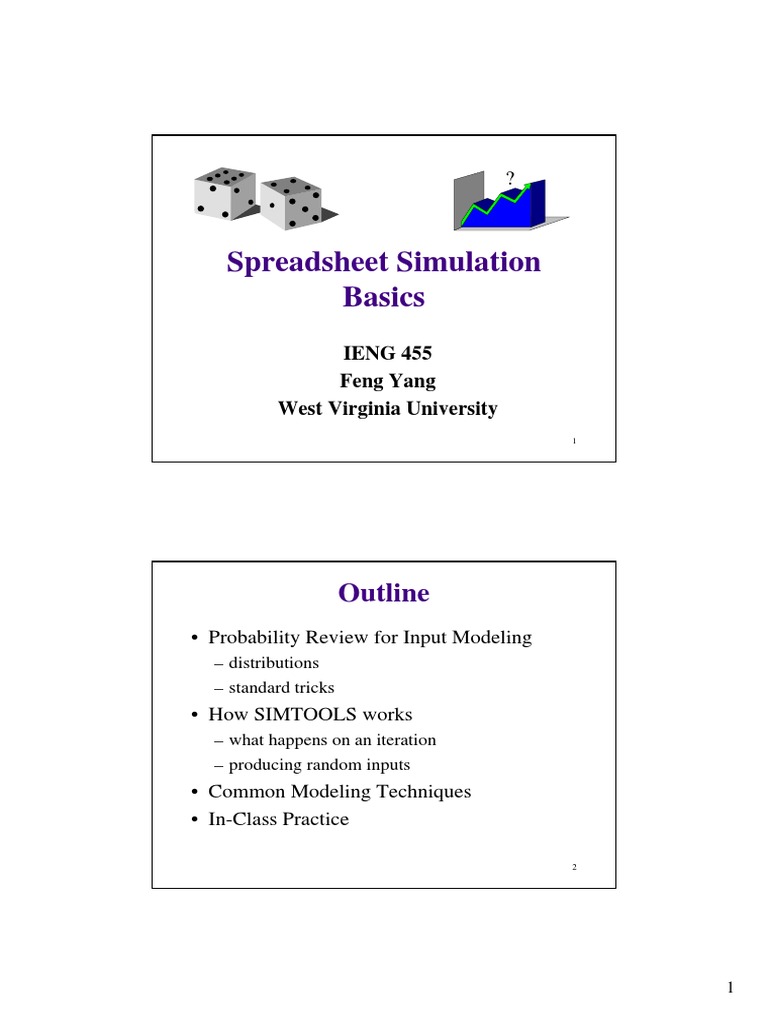 4 Spreadsheet Simulation Basics | PDF | Probability Distribution | Variance