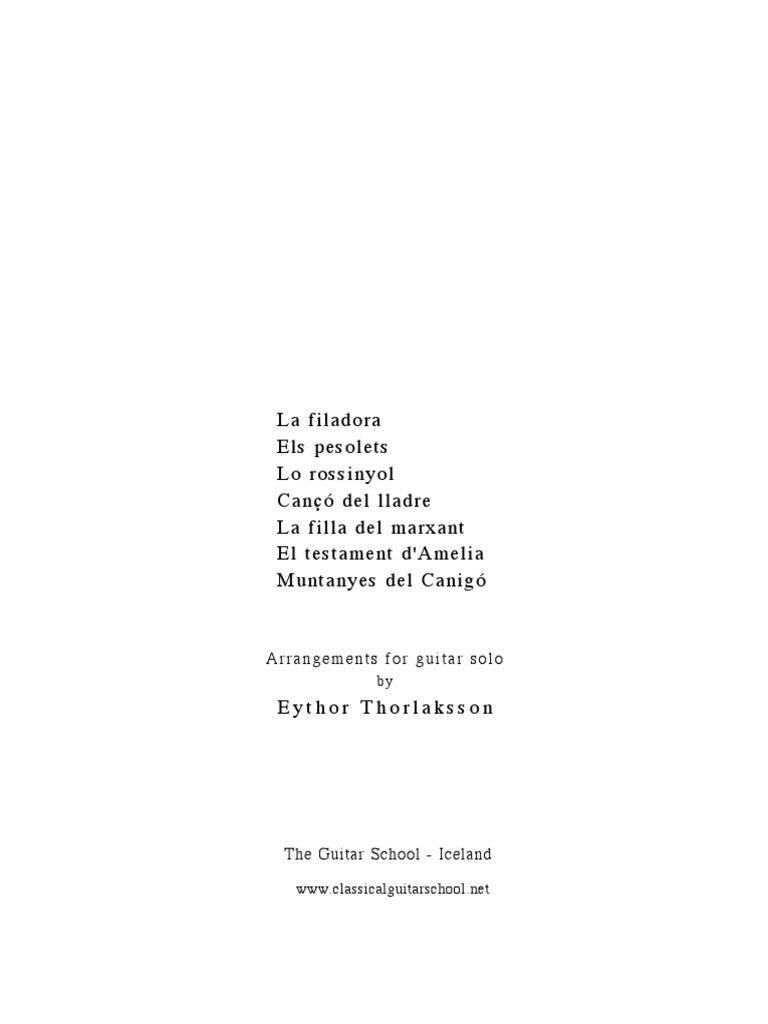 Guitar Catalan Folk Songs | PDF | Leisure | Entertainment (General)