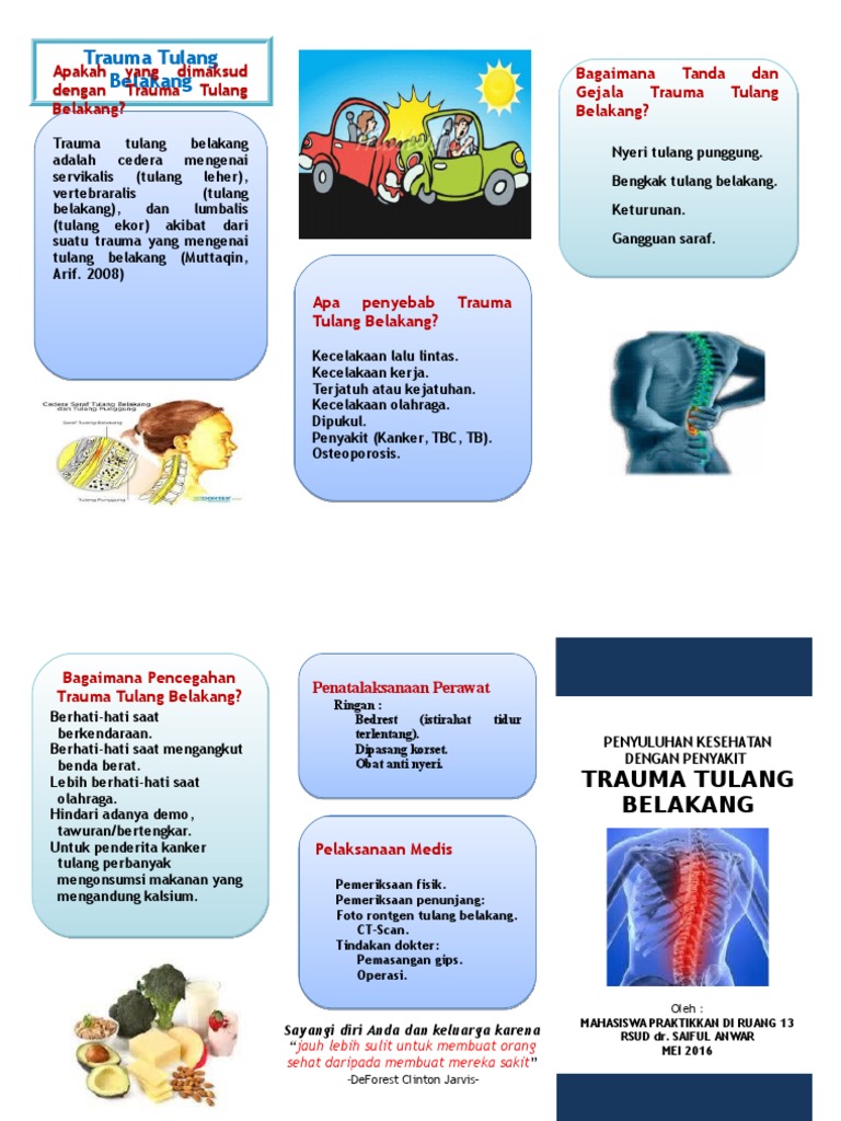 Leaflet Trauma Tulang Belakang New | PDF