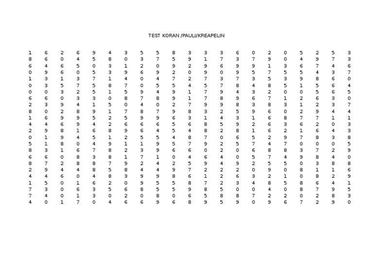 Test Krapelin or Pauli | PDF | Technologie et ingénierie
