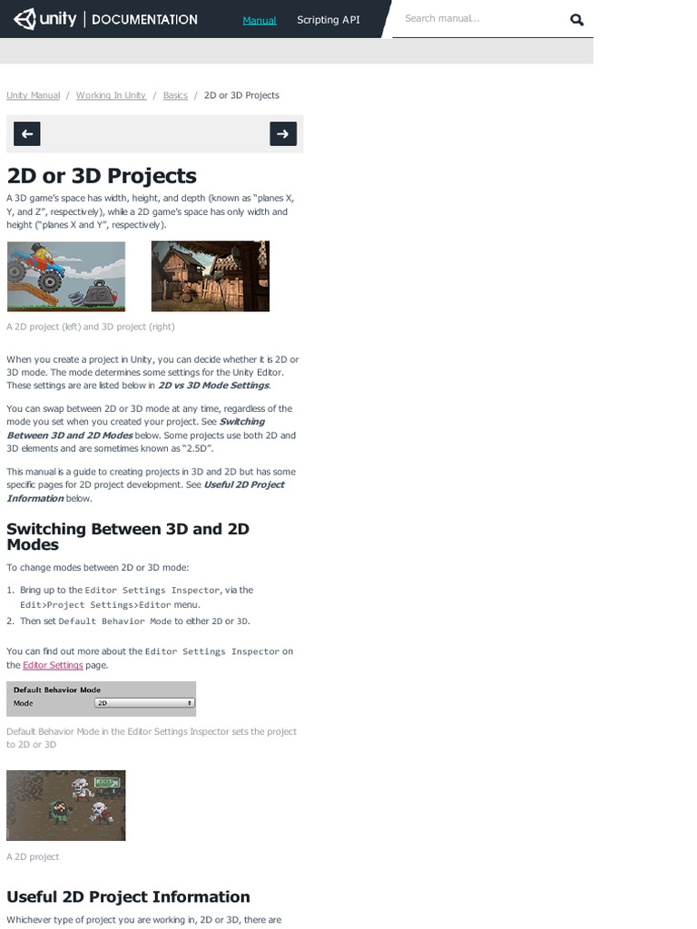 2D or 3D Projects: Switching Between 3D and 2D Modes | PDF | 2 D ...